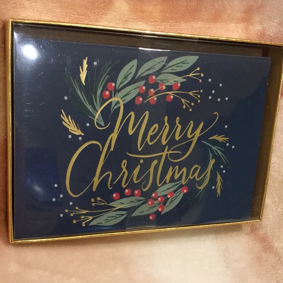 Eccolo | Office | Merry Christmas Navy Blue Holly Berry Holiday ...